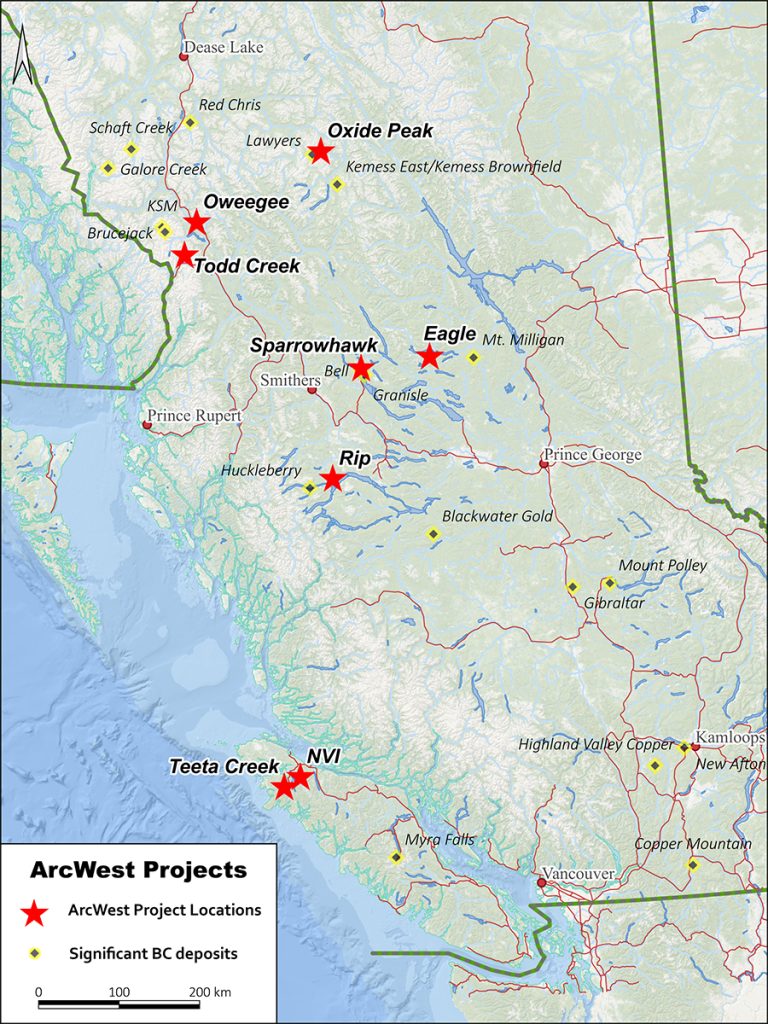 BC Projects Map - ArcWest Exploration Inc.